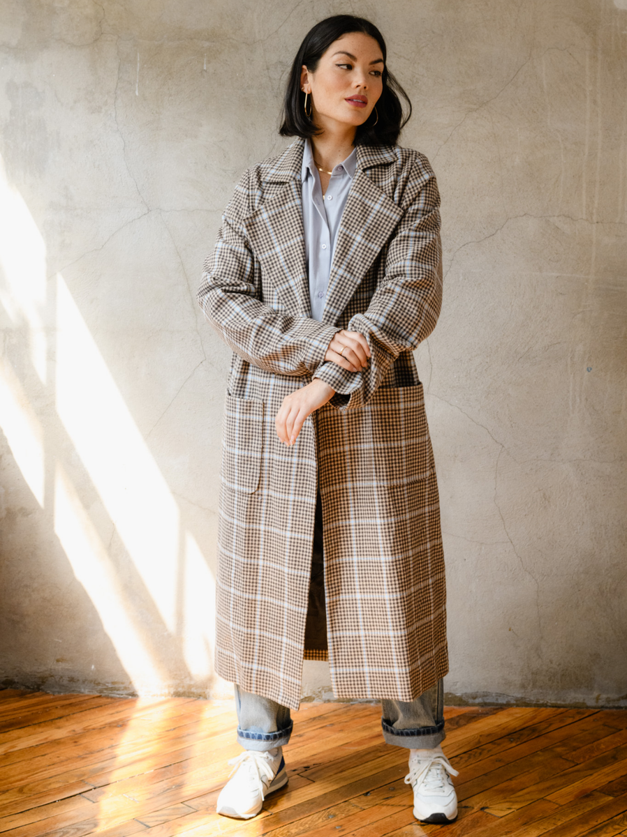 Marie Brushed Plaid Overcoat – ABLE